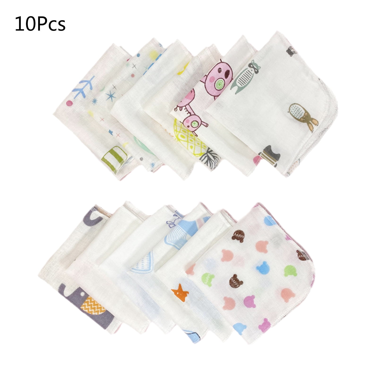 10Pcs Breathable Wipe Double Layers Burp Cloths Baby Saliva Wipes ...