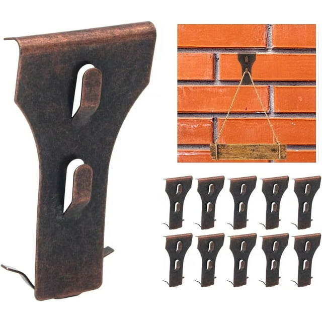 10Pcs Brick Clips for Hanging Outdoors,Steel Picture Hangers, Heavy ...