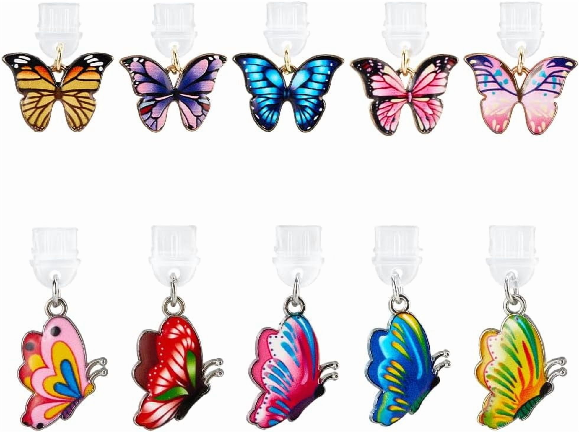 10Pcs Butterfly Charm Dust Plug USB C Dust Cover Type C Anti Dust Plugs ...