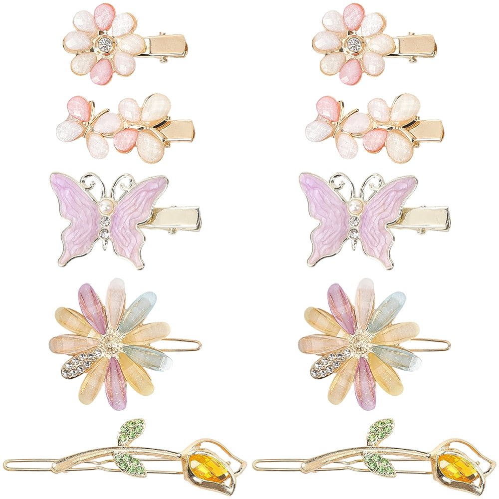 10Pcs Butterfly Hair Clips Decorative Hair Barrettes Colorful Alloy ...