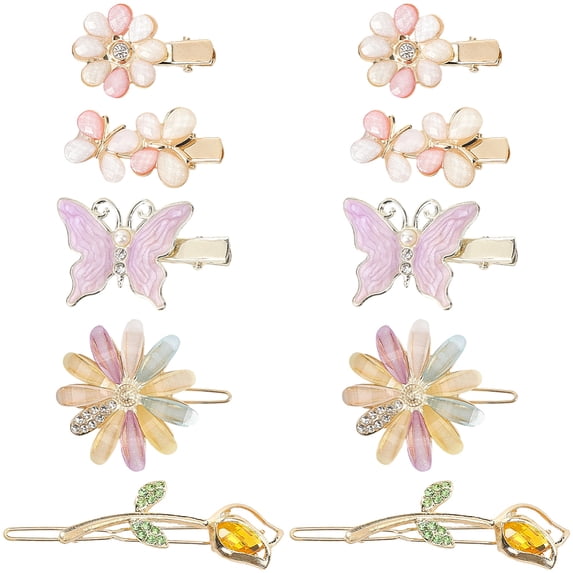 10Pcs Butterfly Hair Clips Decorative Hair Barrettes Colorful Alloy ...