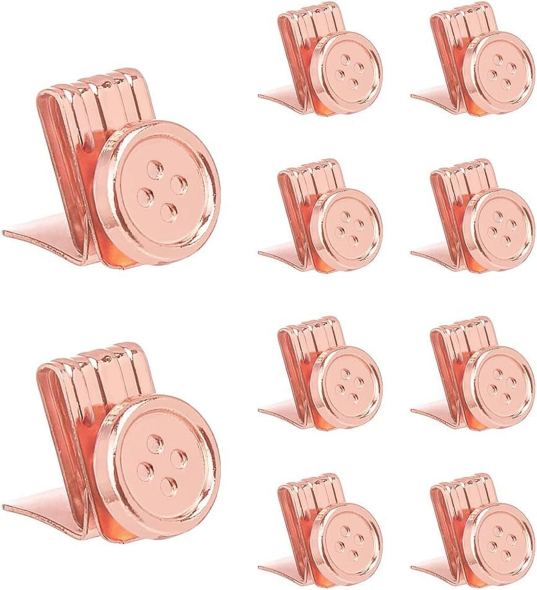 10Pcs Button End Clips Alloy Suspenders Buttons Rose Gold Movable No ...