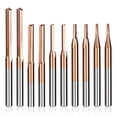 10Pcs CNC Router Bit Set, 1/8” Shank Straight CNC Bits TiCN Coating ...