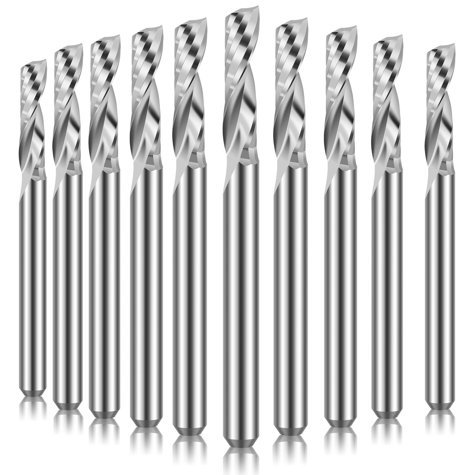 10Pcs CNC Router Bit Tungsten Steel Single Flute Router Bit 1/8inch ...