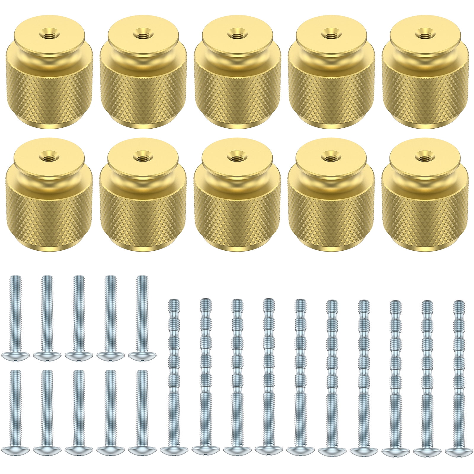 10Pcs Cabinet Knobs with 2 Size Screws Aviation Aluminum Dresser Knob ...