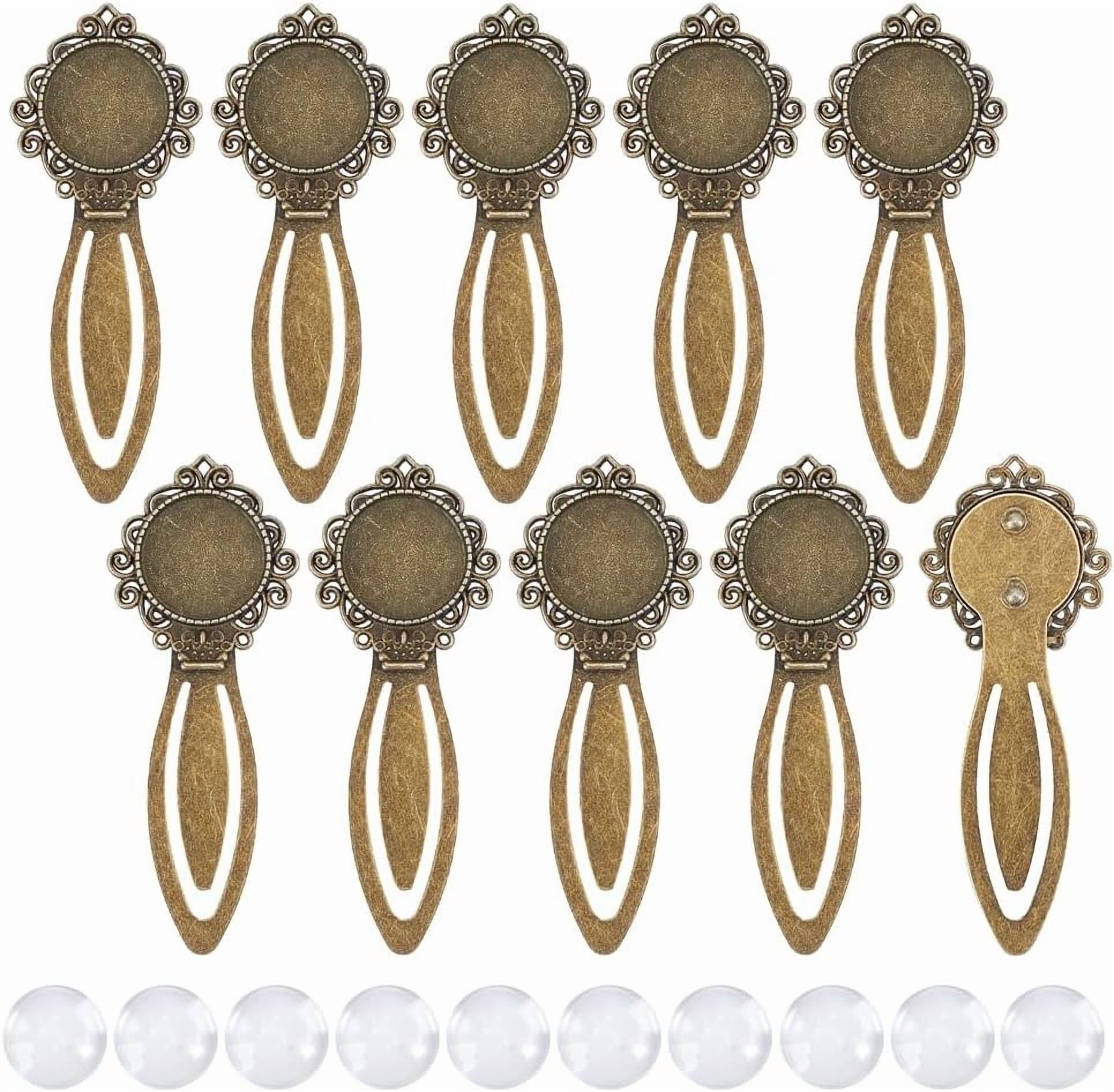 10Pcs Cabochon Bookmarks Alloy Bronze Bookmark Makings Sets Bookmarks ...