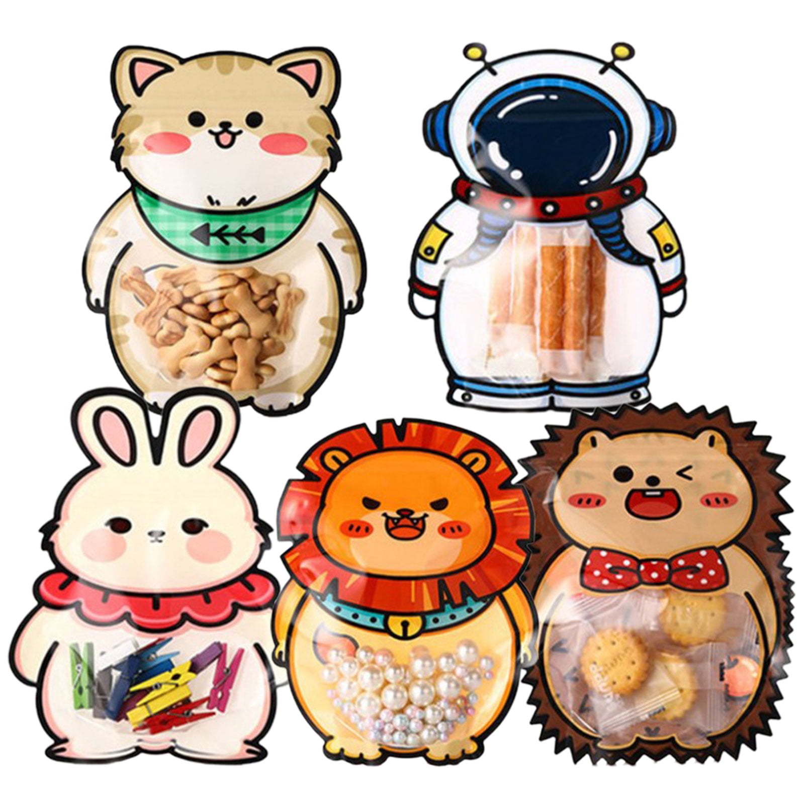 10Pcs Candy Bag Visible Window Animal Style Cute Little Hedgehog Shape ...