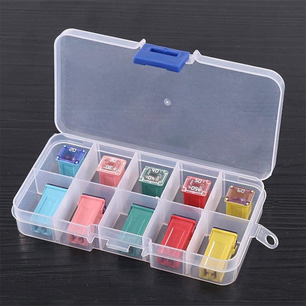 10Pcs Car Fuse Combination Kit with Plastic Box 20a/30a/40a/50a/60a ...