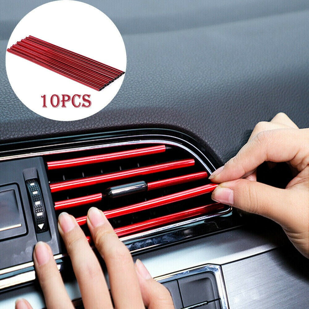 10Pcs Car Interior Air Conditioner Outlet Decoration Stripes Cover ...