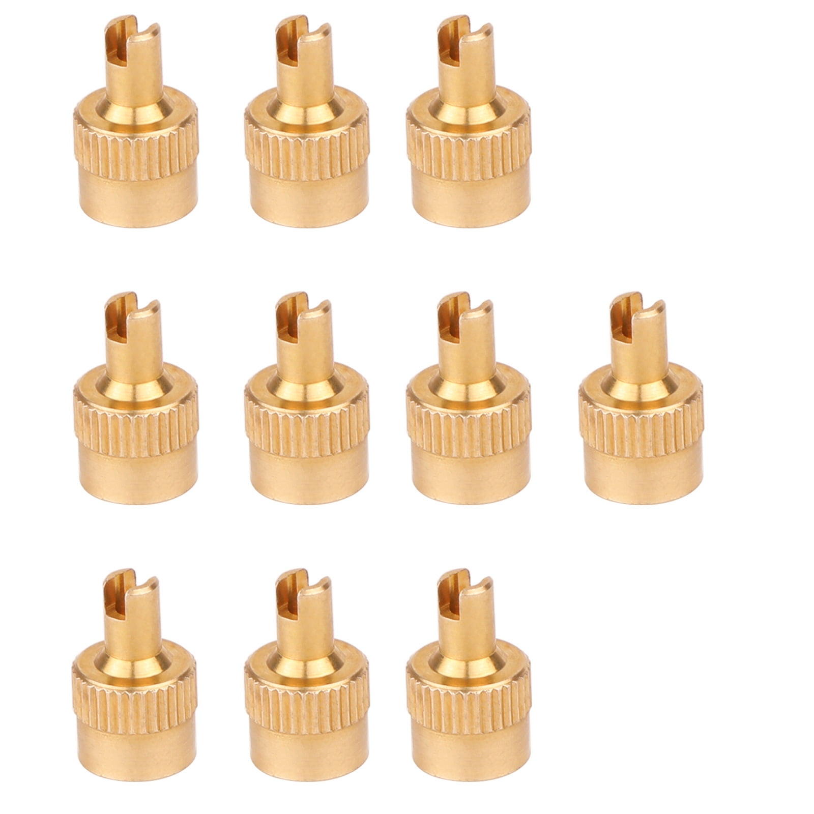 10Pcs Car Motorcycle Tire Valves Caps Copper Slotted Head Stem Covers ...