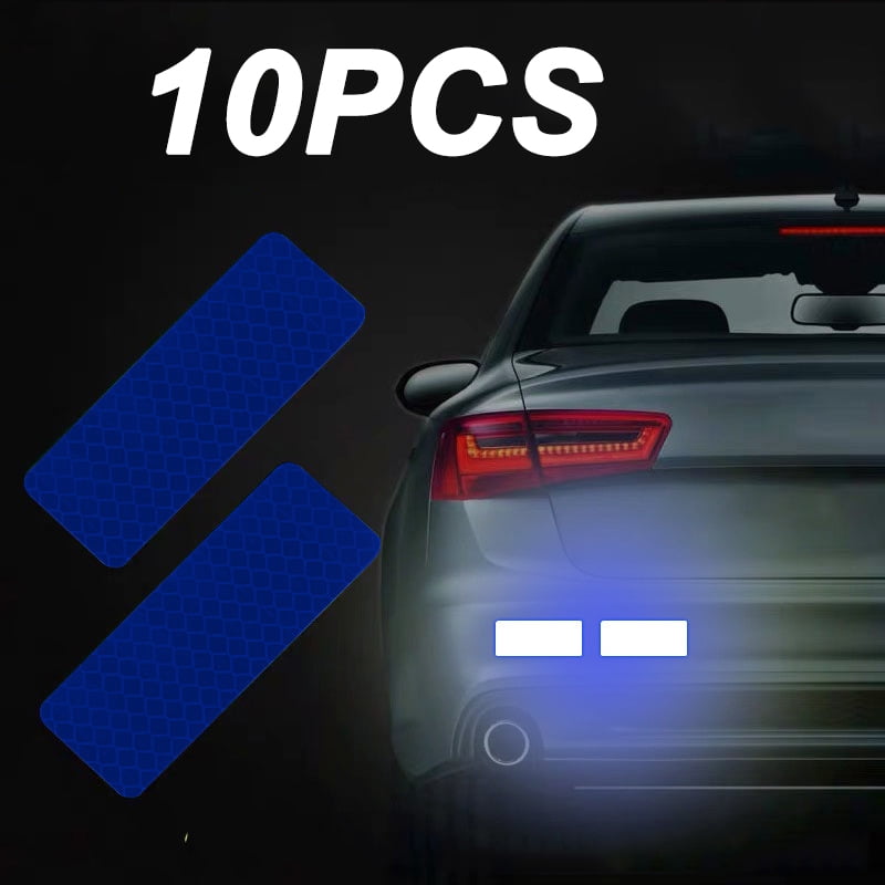 10Pcs Car Reflective Warning Stickers Safety Warning Car Decoration ...