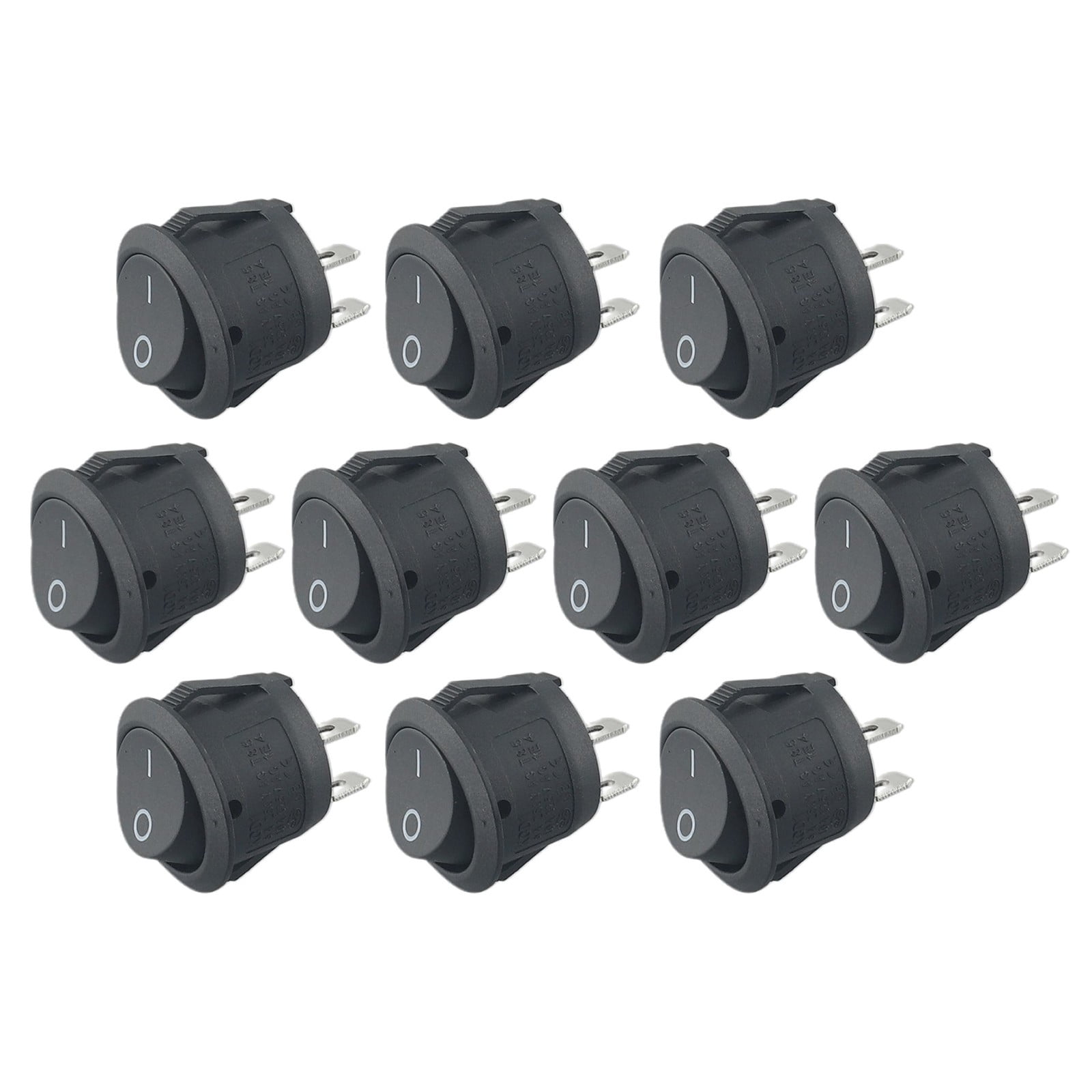 10Pcs Car Rocker Switches 6A 250V 12V 23Mm Car Round Rocker Switches On ...