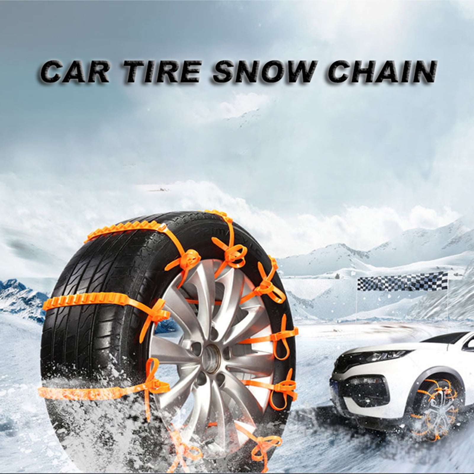 10Pcs Car Snow Chains Strong Grip Thickened Safe Driving Car Winter ...