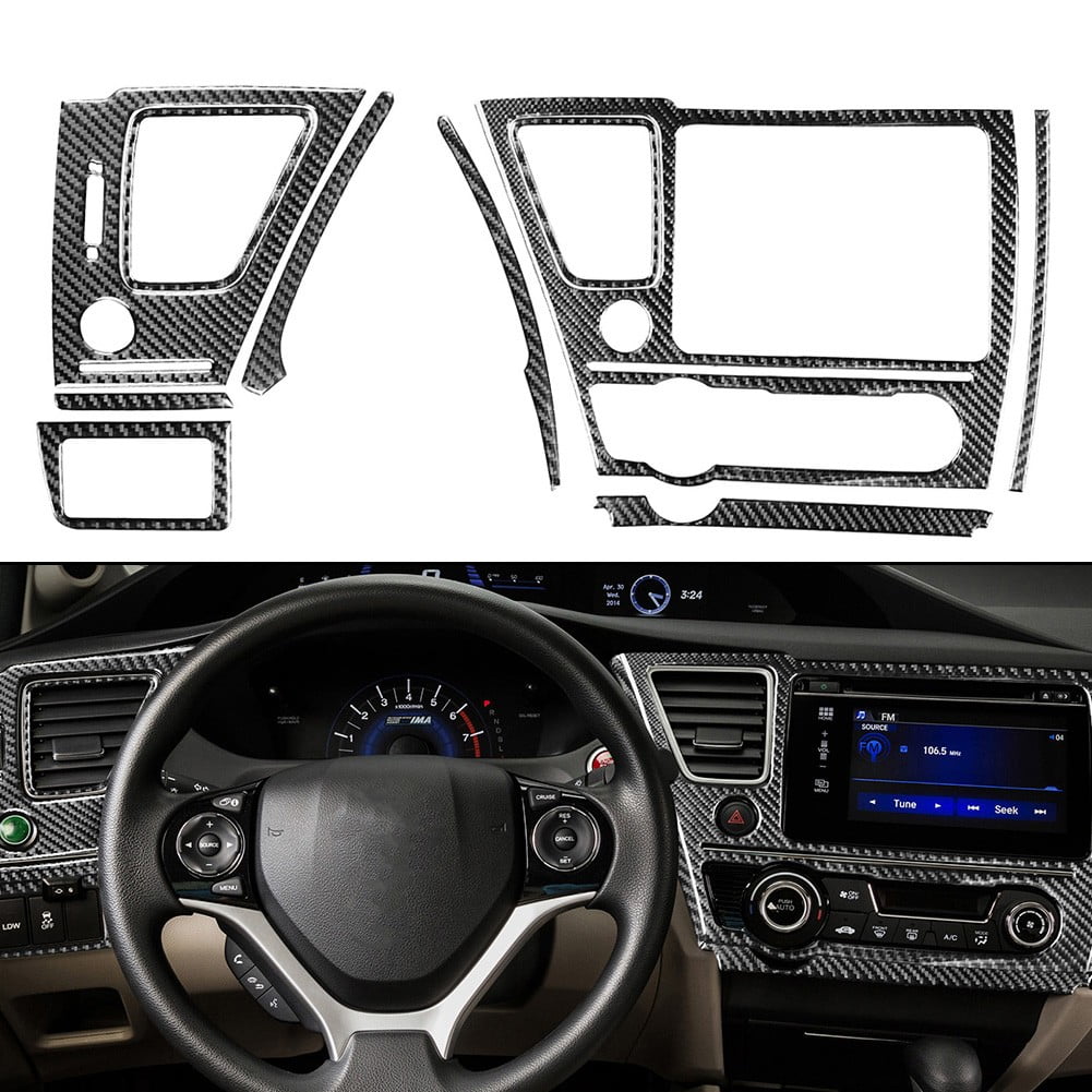 10Pcs Carbon Fiber Dashboard Decal Set for Honda Civic 2013-2015 ...