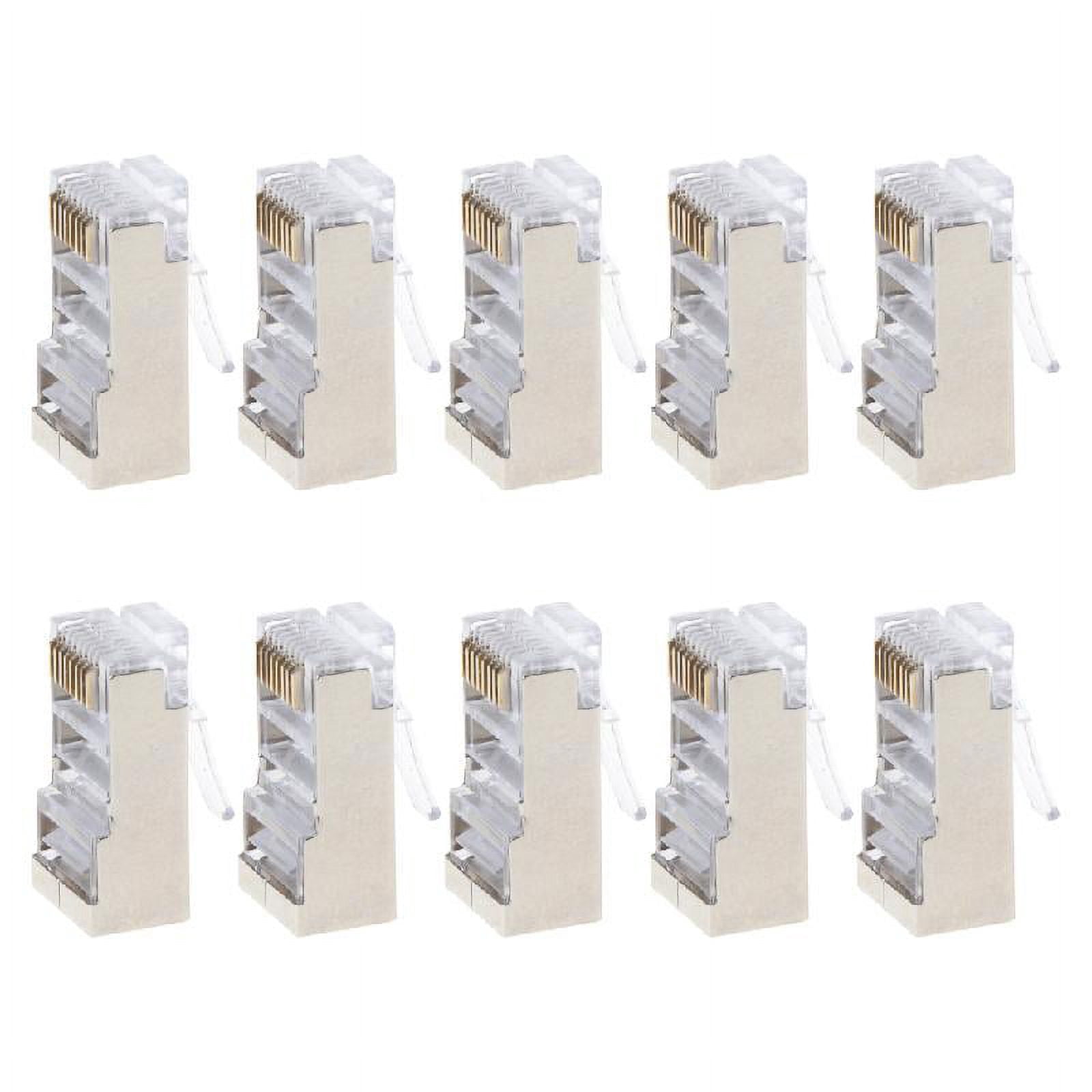 10Pcs Cat6 8-Pin RJ45 8P8C Shielded Stranded Crimp Modular Plug ...