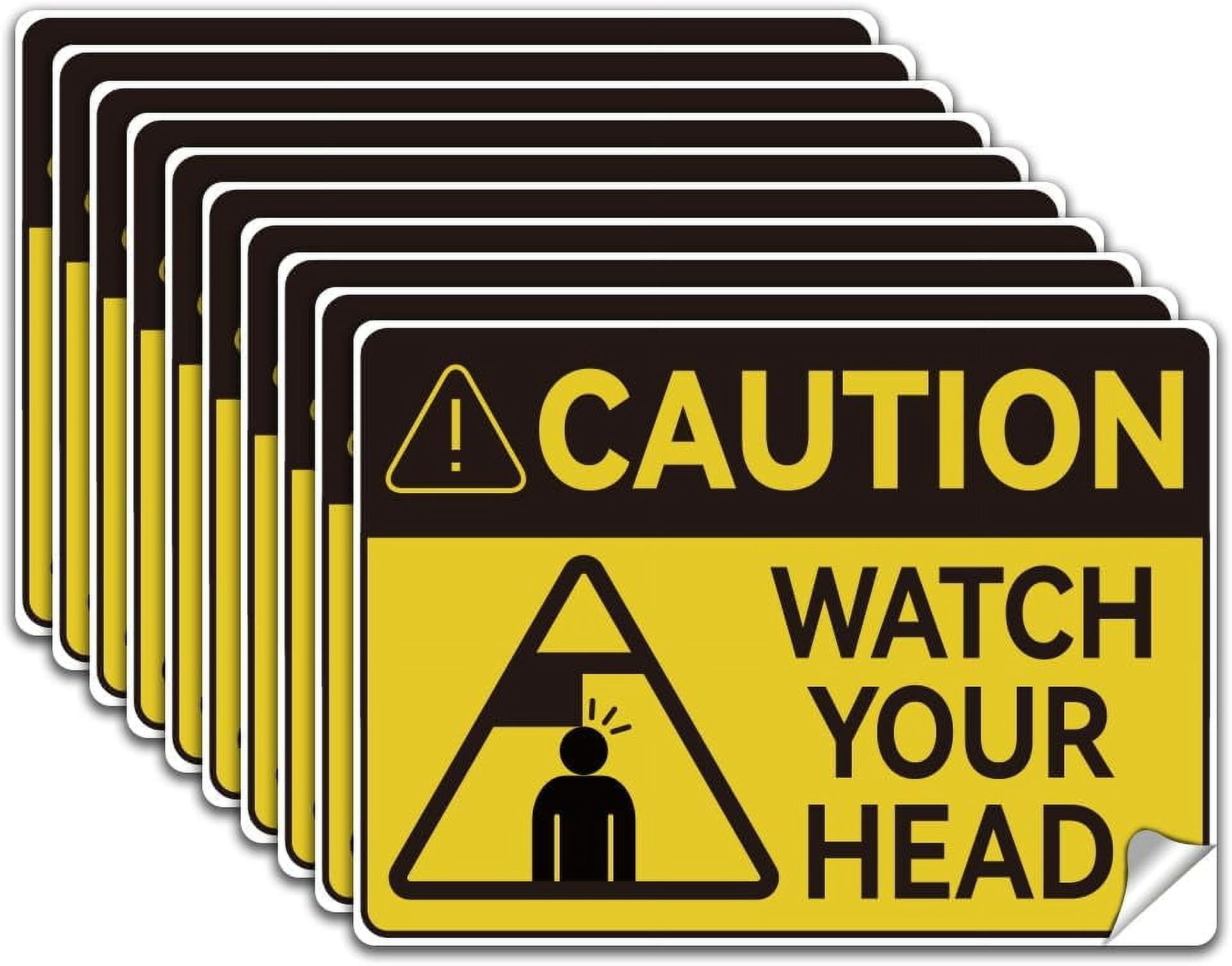 10Pcs Caution Watch Your Head Stickers Caution Head Sticker Mind Your ...