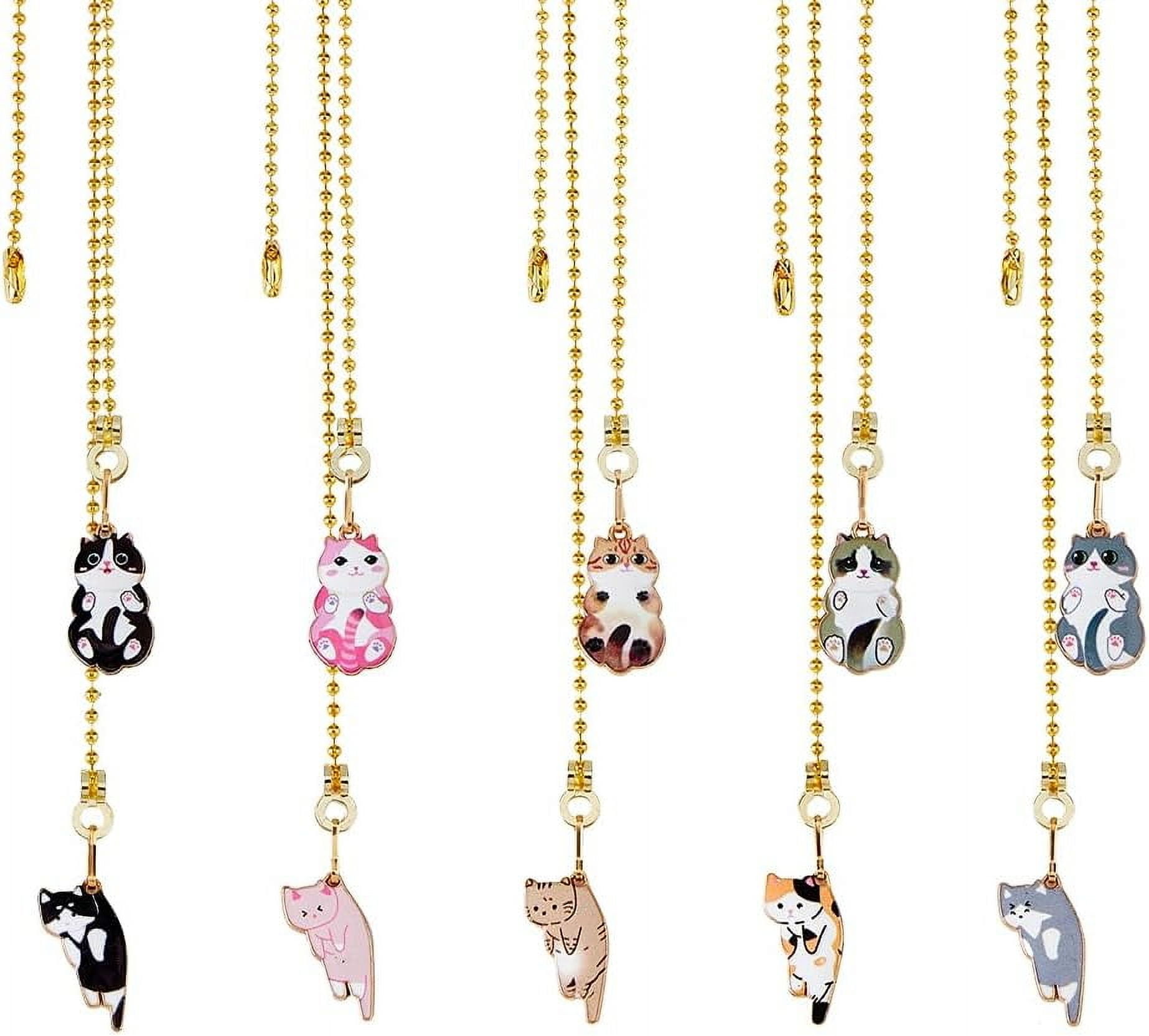 10Pcs Ceiling Fan Pull Chain Extenders 13.7 Inch Enamel Cat Charm Light ...