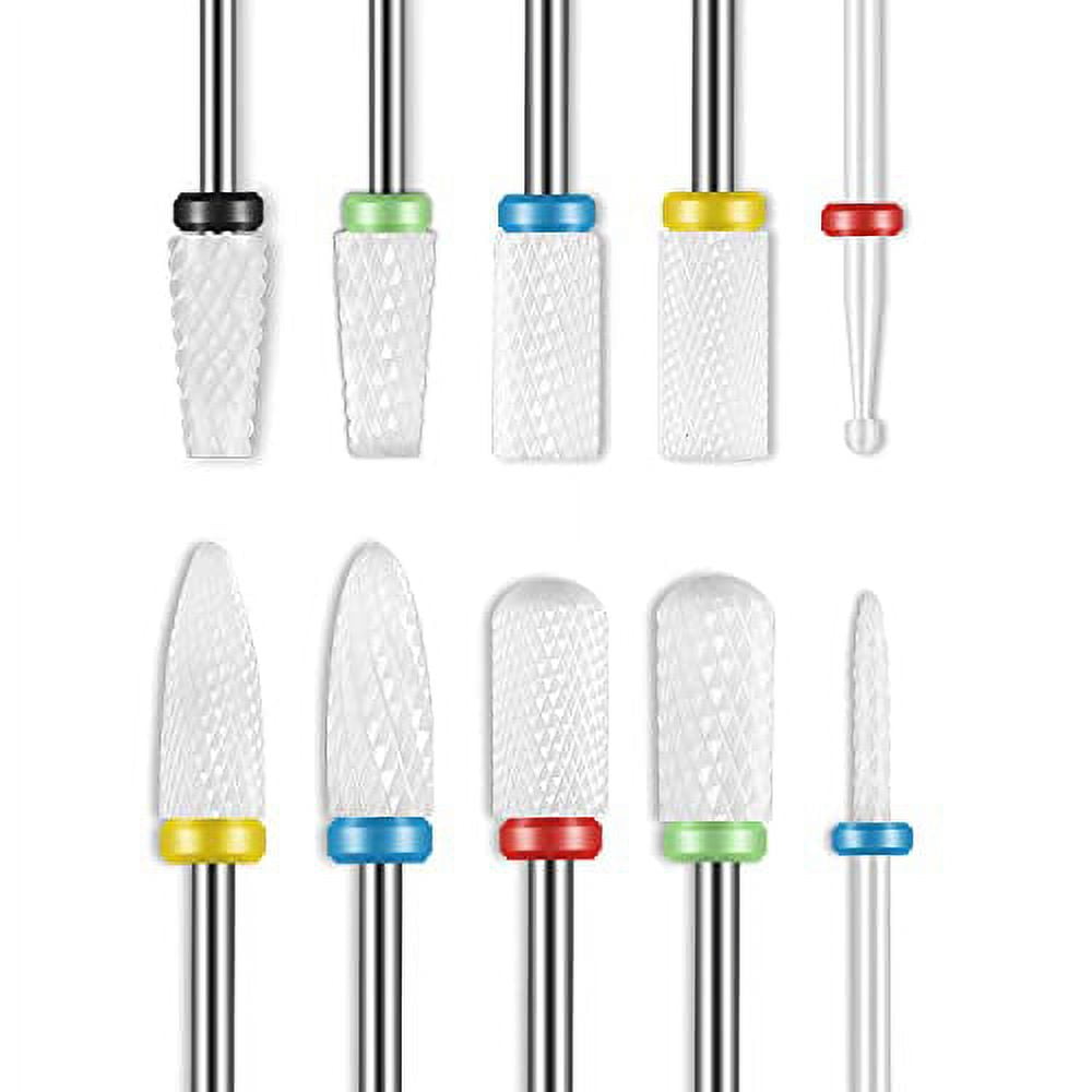 10Pcs Ceramic Nail Drill Bits Set, 3/32 Inch Professional Drill Bits ...