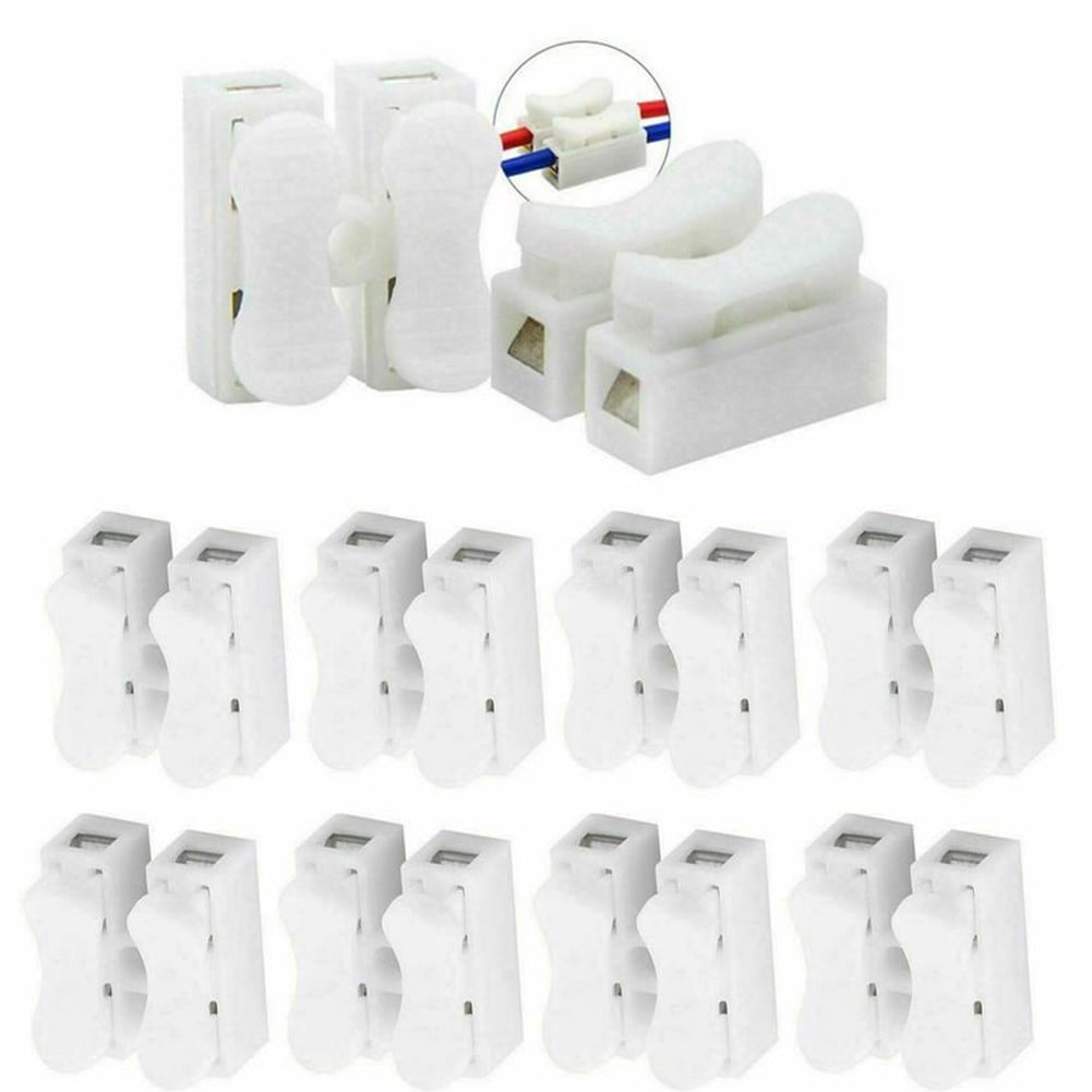10Pcs Ch-2 Cable Spring Wire Connector Electrical Terminal Connector 2 ...