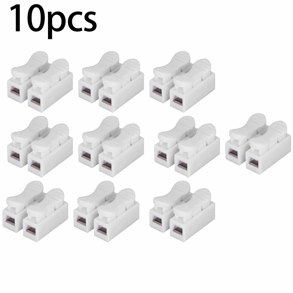 10Pcs Ch2 Spring Quick Wire Connector Cable Clamp Terminal Block Led ...