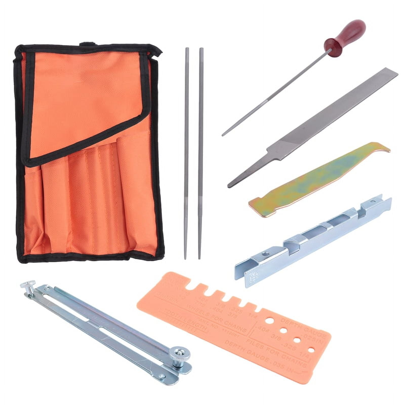 10Pcs Chainsaw Sharpener File Kit,Wood Handle,Files,Depth Gauge,Round ...