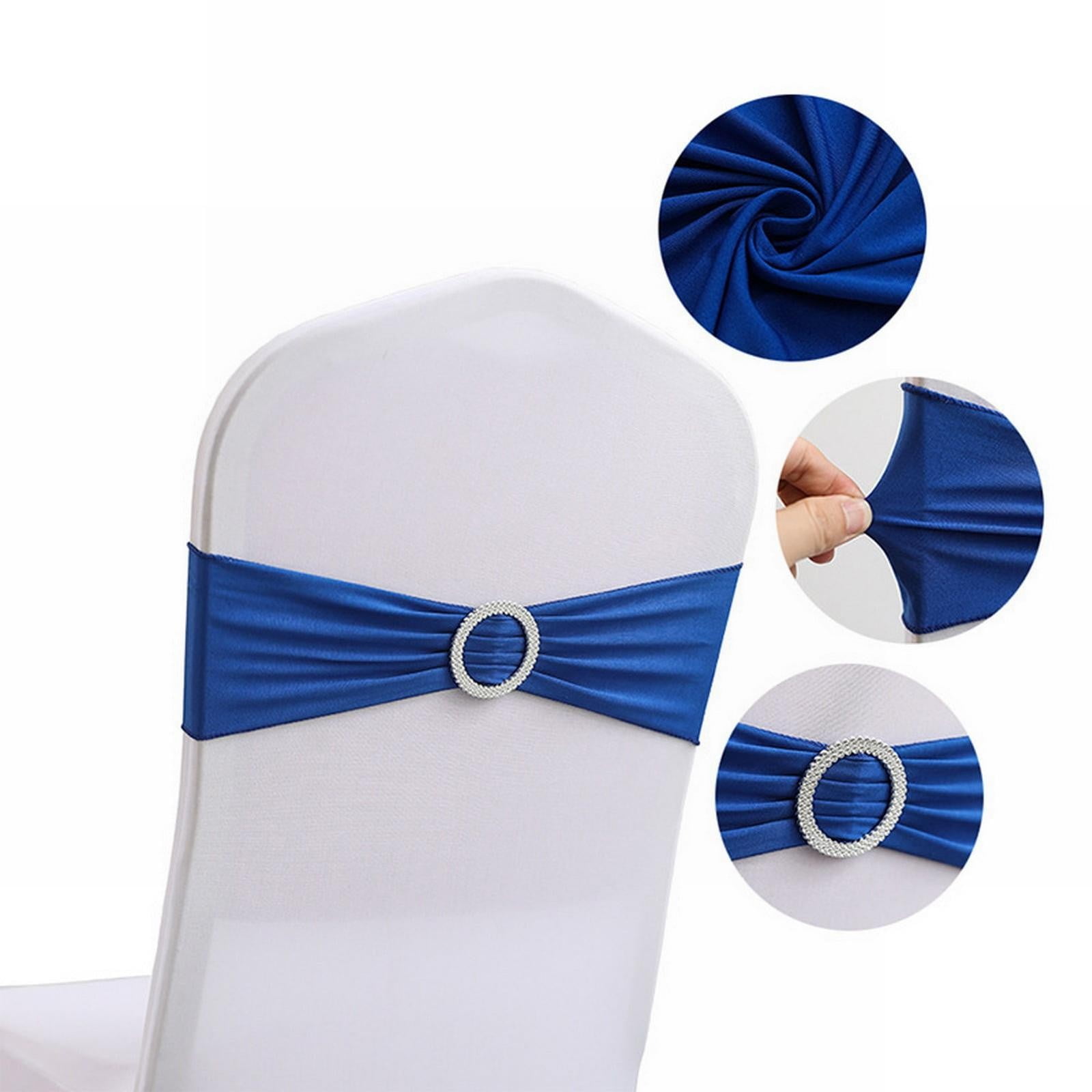 10Pcs Chair Back Floral Elastic Chair Cover Blue, 10Pcs Hotel Wedding ...