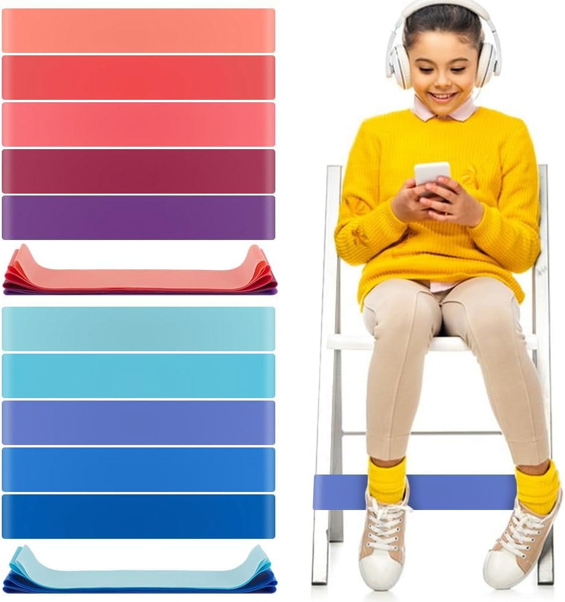 10Pcs Chair Bands for People with Fidgety Feet 10 Colors Stretch TPE ...