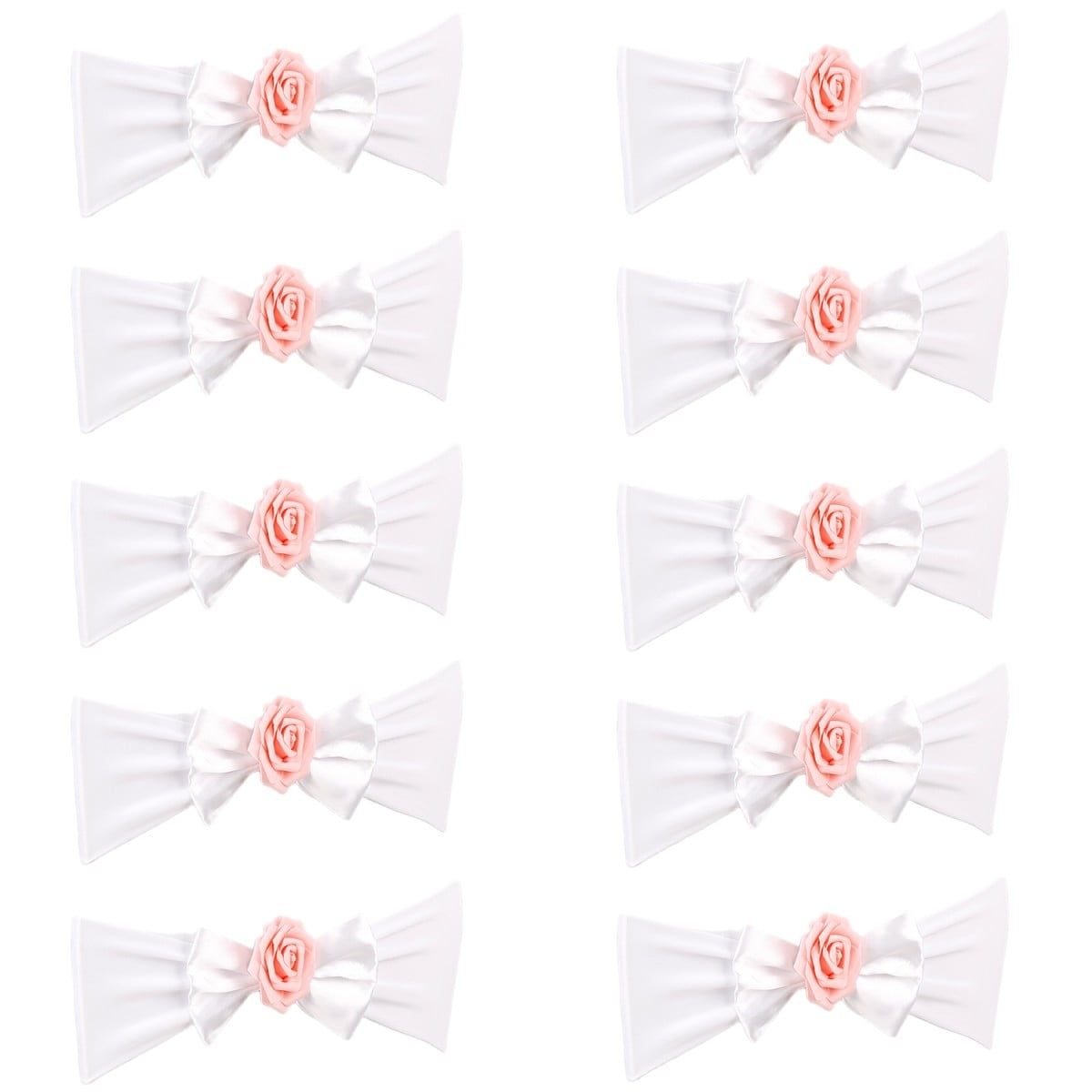 10Pcs Chair Sashes Chair Cover Bands Elastic Bows for Wedding Party ...