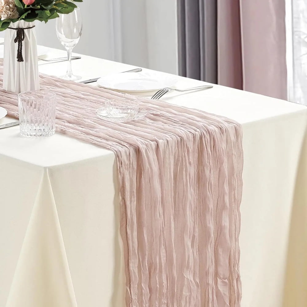 10Pcs Cheesecloth Table Runner Boho Gauze Table Runner 40x270cm ...