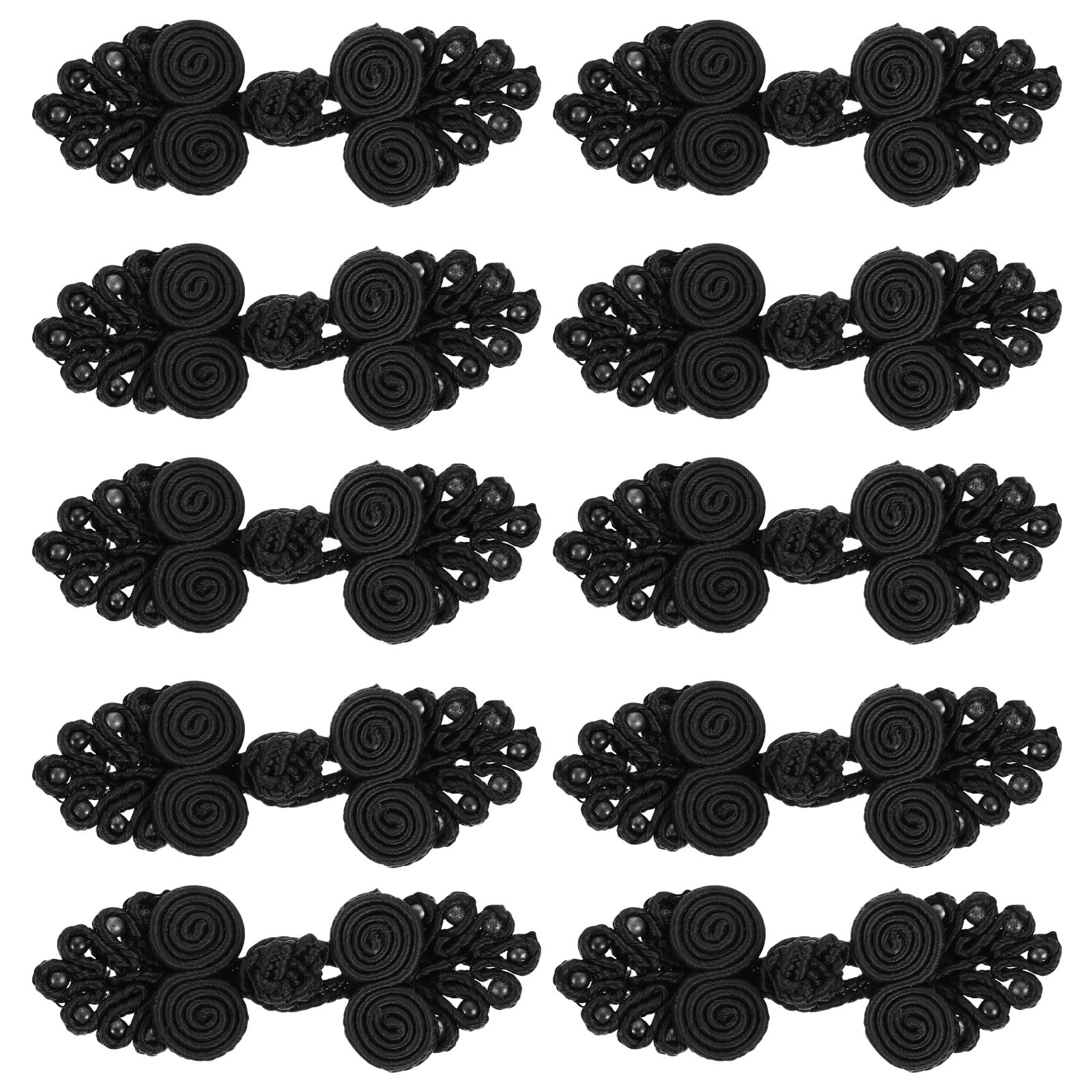 DEEPCRAFF Chinese Buttons Knots Cheongsam Buttons Black Polypropylene ...