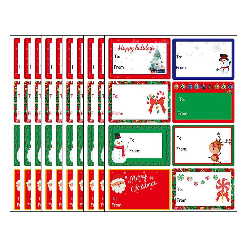 10Pcs Christmas Labels Stickers,Xmas Present Gift Stickers, Self ...