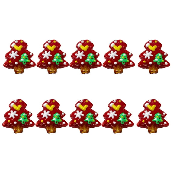 10Pcs Christmas Tree Art Beads For Christmas Tree Ornament Hand Painted ...