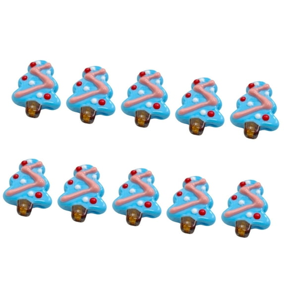 10Pcs Christmas Tree Art Beads For Christmas Tree Ornament Hand Painted ...