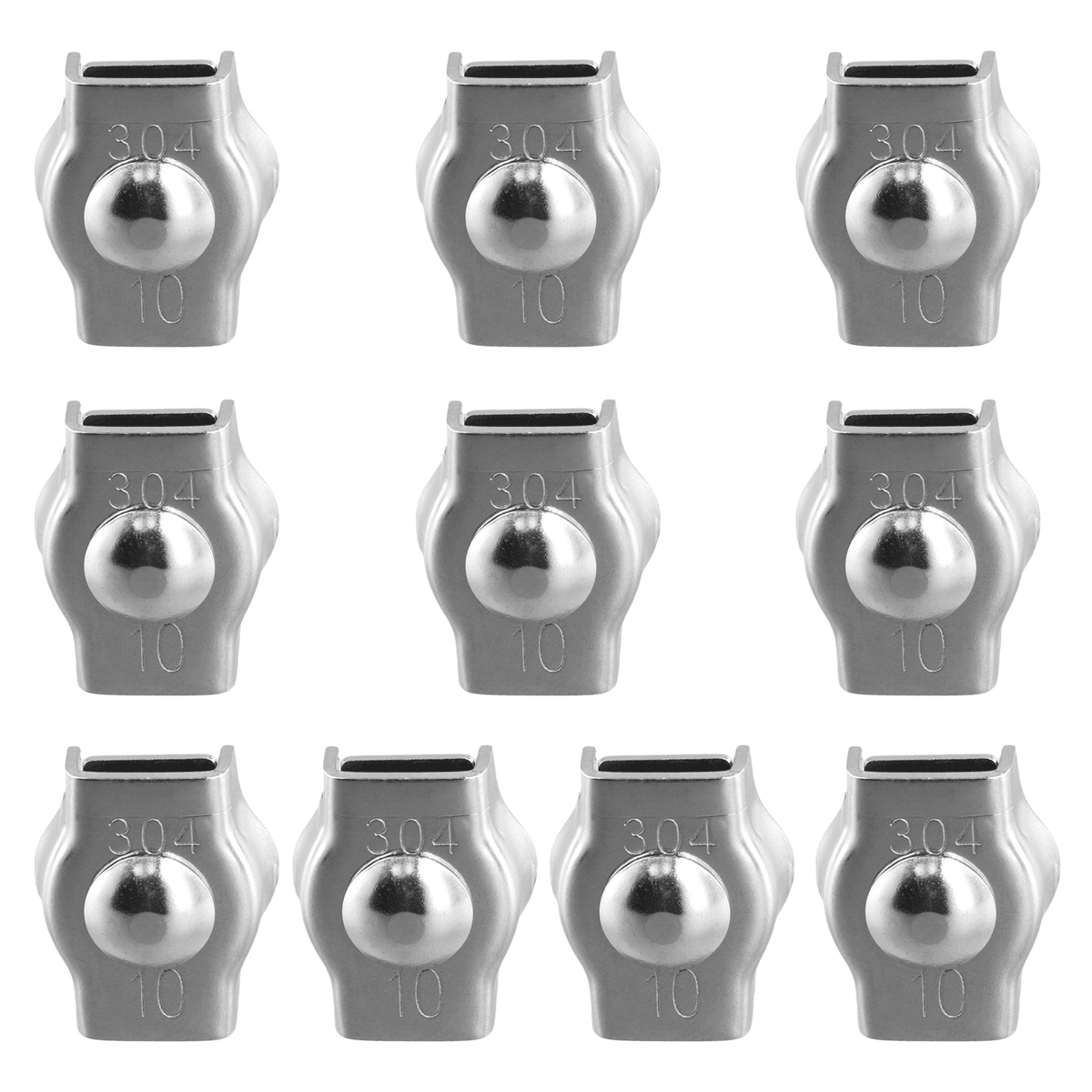 10Pcs Clamps, Wire Cord Stainless Steel 304 Cable Rope Fixing Clip M10 ...