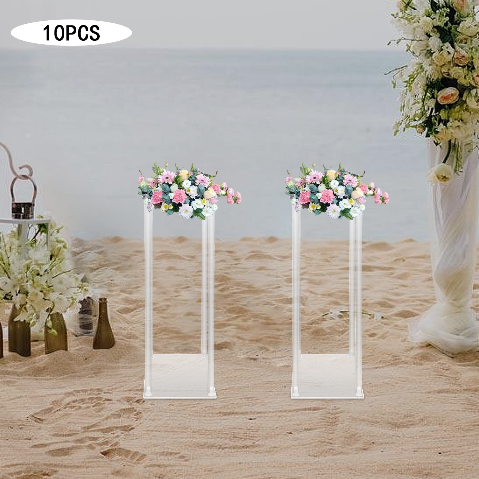 10Pcs Clear Acrylic Flower Stands, Rectangular Flower Display Stand for ...