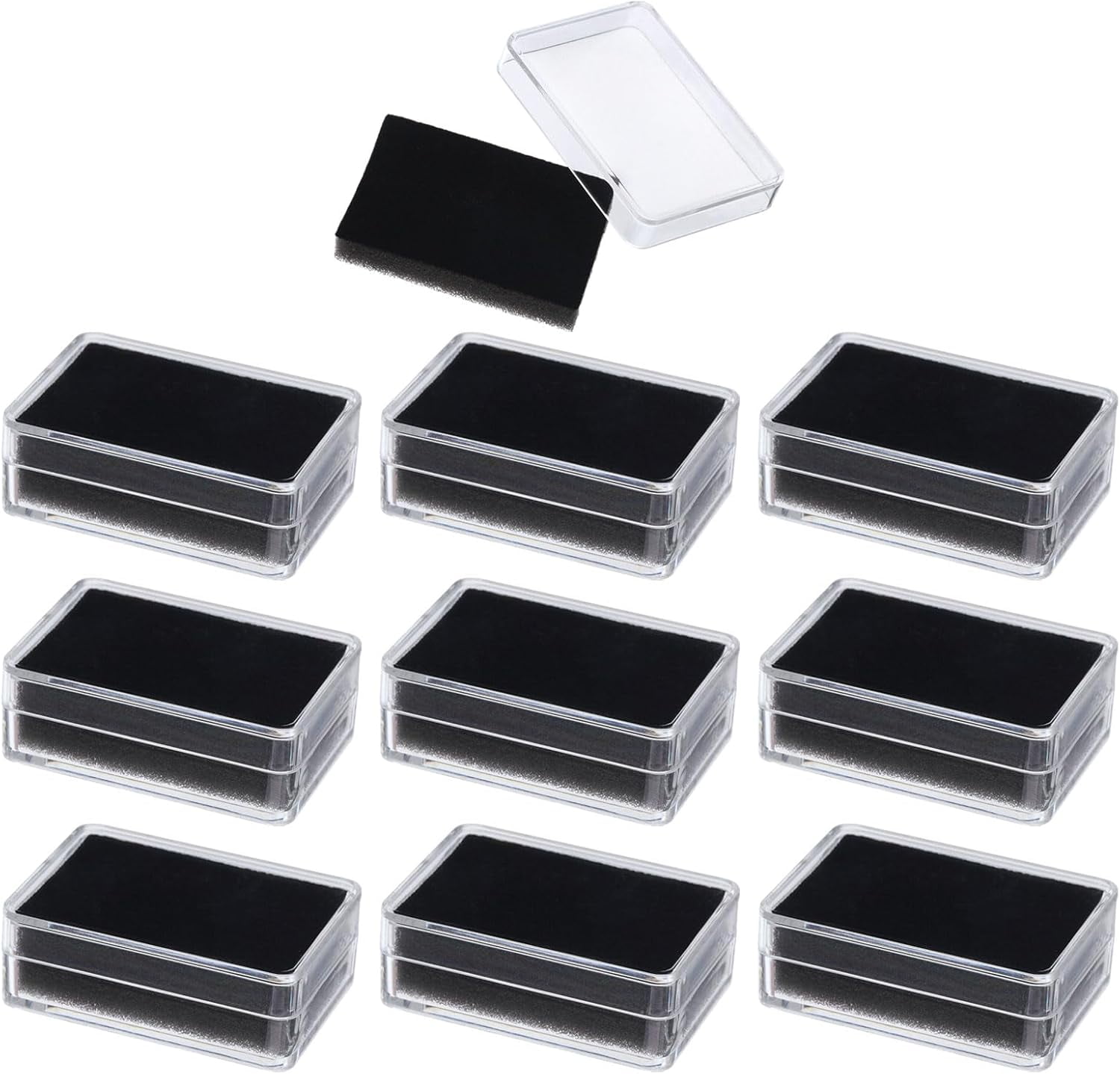 10Pcs Clear Gemstone Display Box Small Loose Diamond Gemstone Display ...