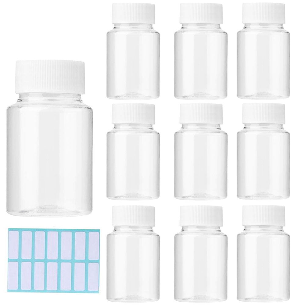 10Pcs Clear Pill Bottle Plastic Medicine Bottle Empty Reagent Bottle ...