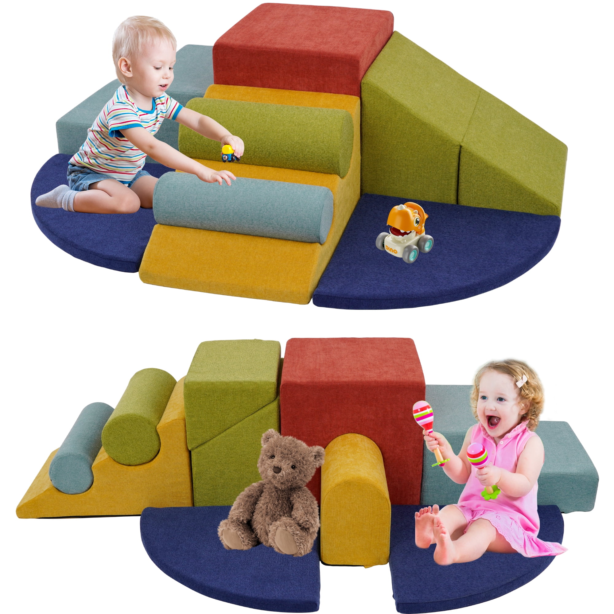10Pcs Climbing Toys and Foam Climbing Blocks, Climb and Crawl Activity ...