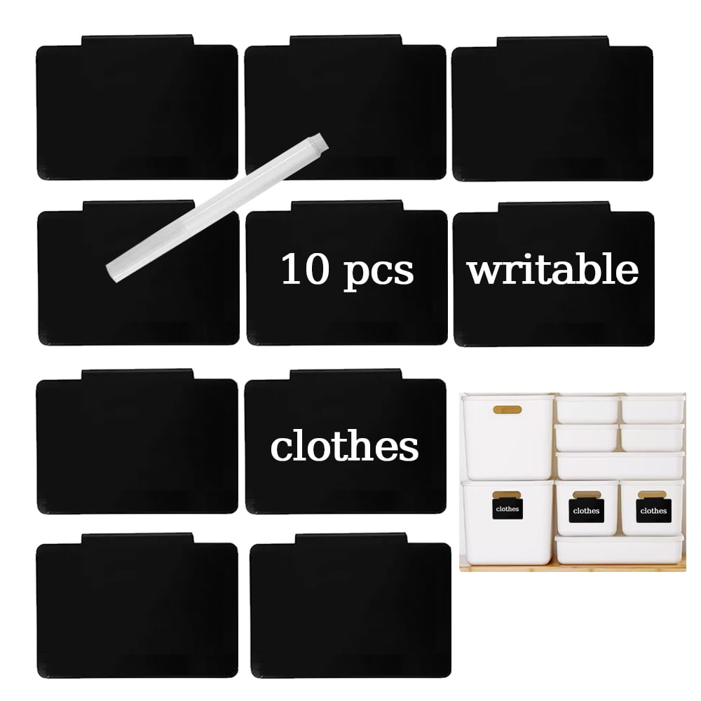 10Pcs Clips on Bin Tags, 4inch Plastic Basket Labels Holders Removable ...
