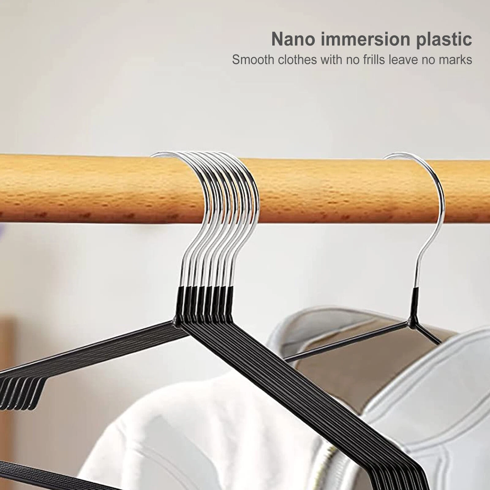 10Pcs Clothes Hangers Sturdy Heavy Duty Coat Durable Suit No Hanger ...