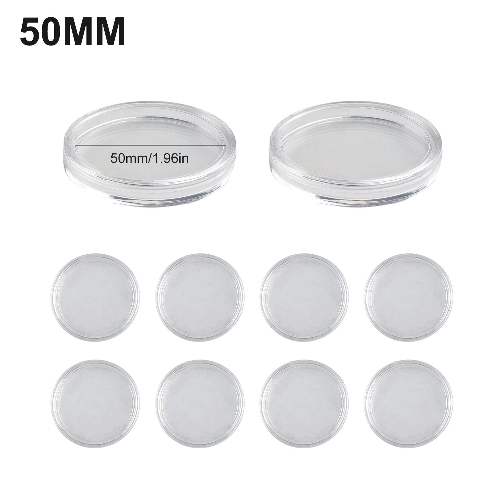 10Pcs Coin Case Transparent Round Storage Case Holder Coin Plastic Box ...