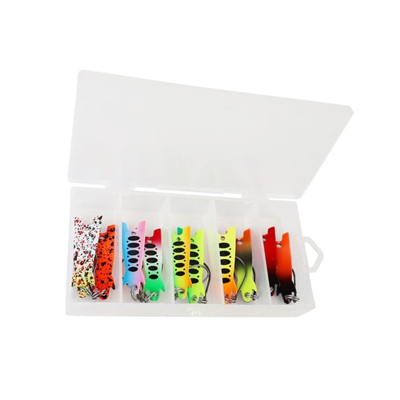 10Pcs Colorful Metal Jigs Spoon Lures Set Trout Fishing Spoon Lures ...