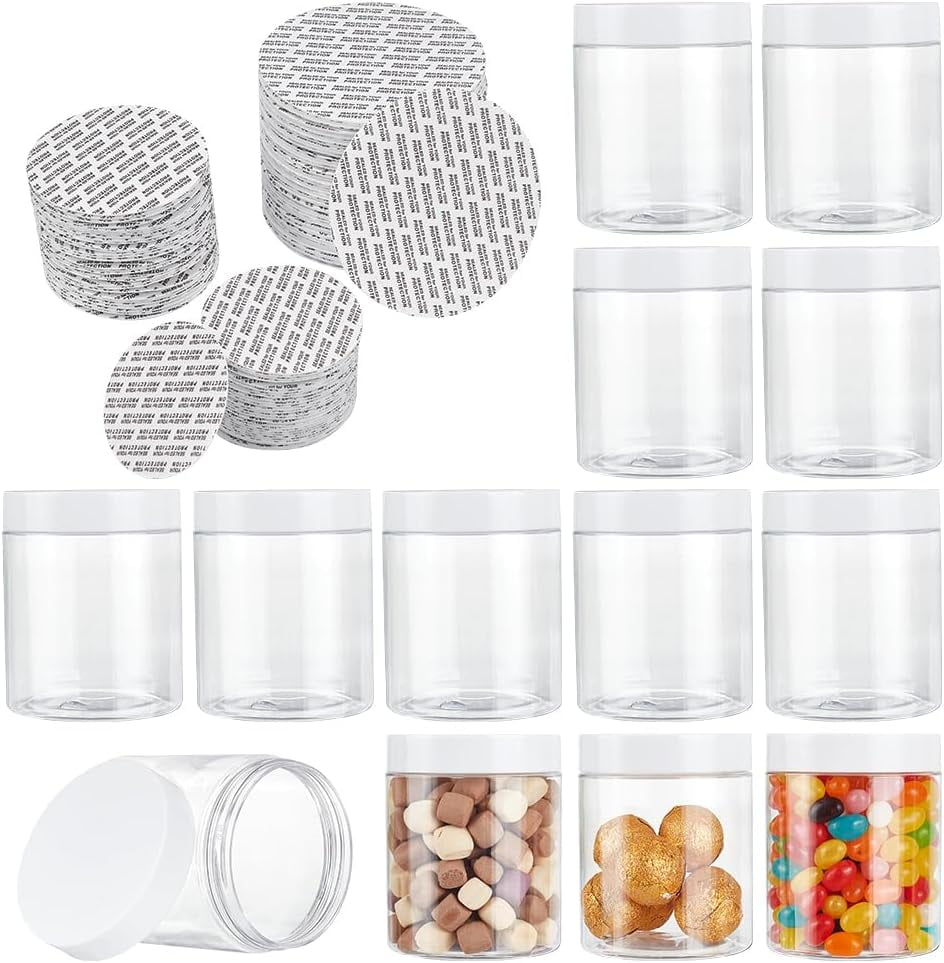 10Pcs Column Transparent PET Plastic Bead Containers Screw Top Bead ...