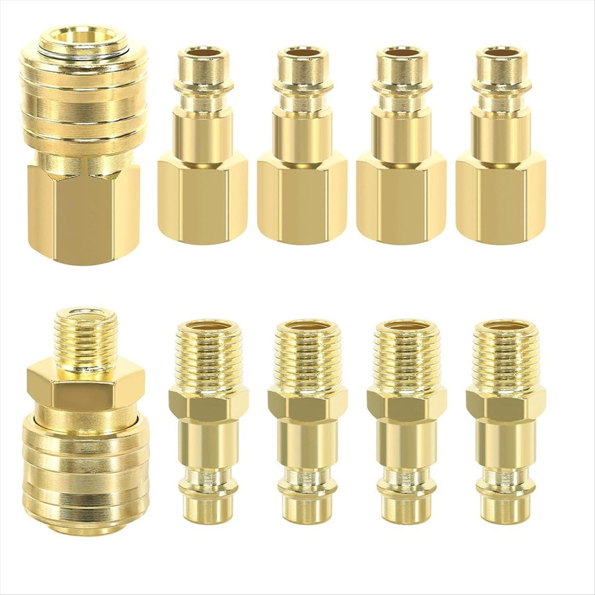 10Pcs Compressed Air Coupling 1/4in Quick Couplings Hose - Walmart.com