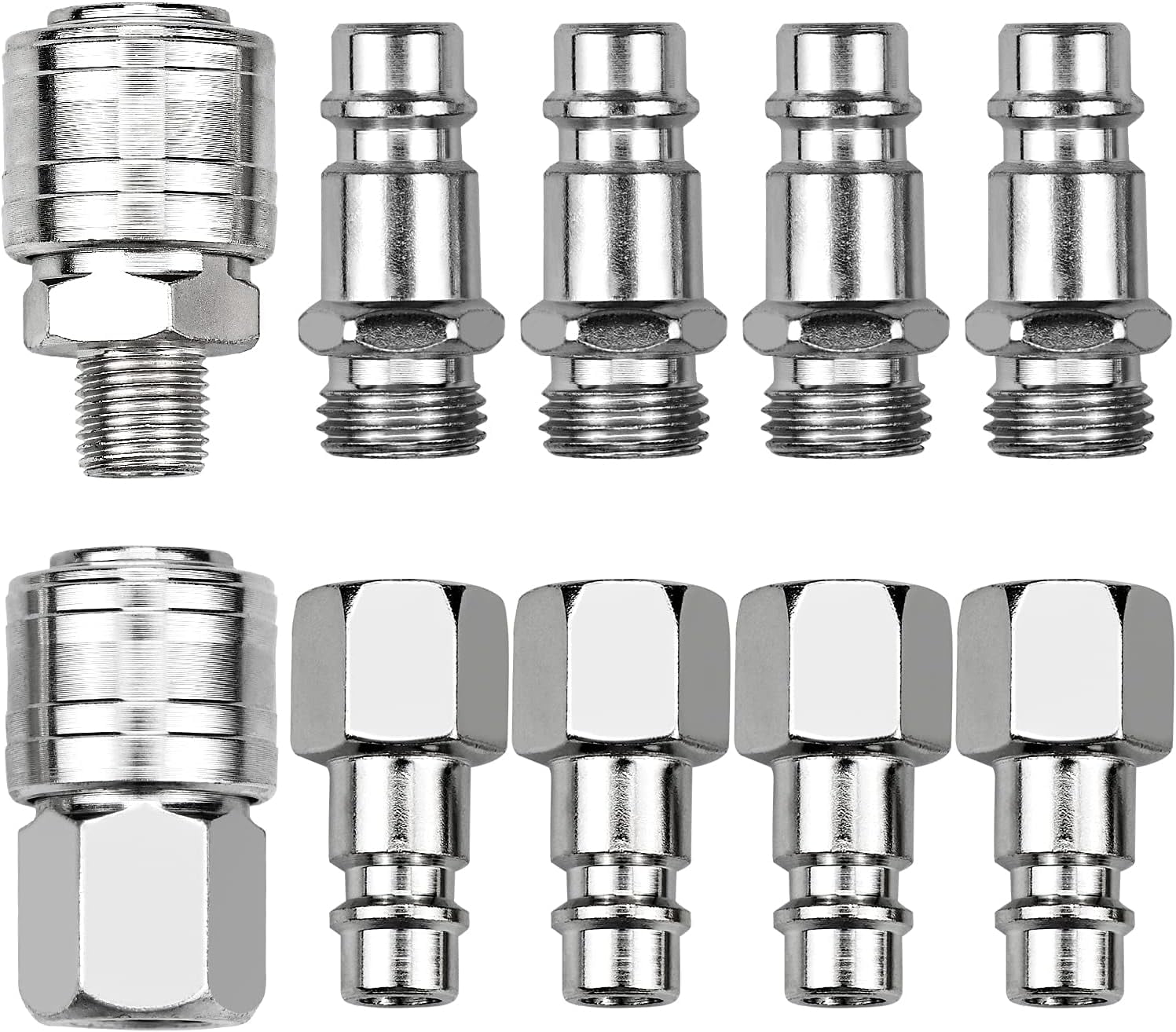 10Pcs Compressor Quick Coupler Fitting, 1/4" Bsp European Pneumatic ...