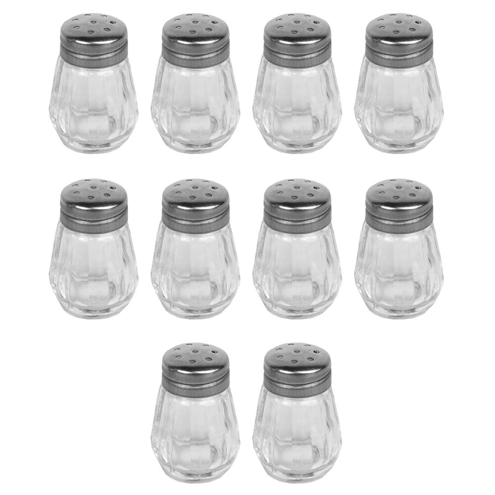 10Pcs Condiment Containers Pepper Bottles Glass Salt Shakers Seasoning ...