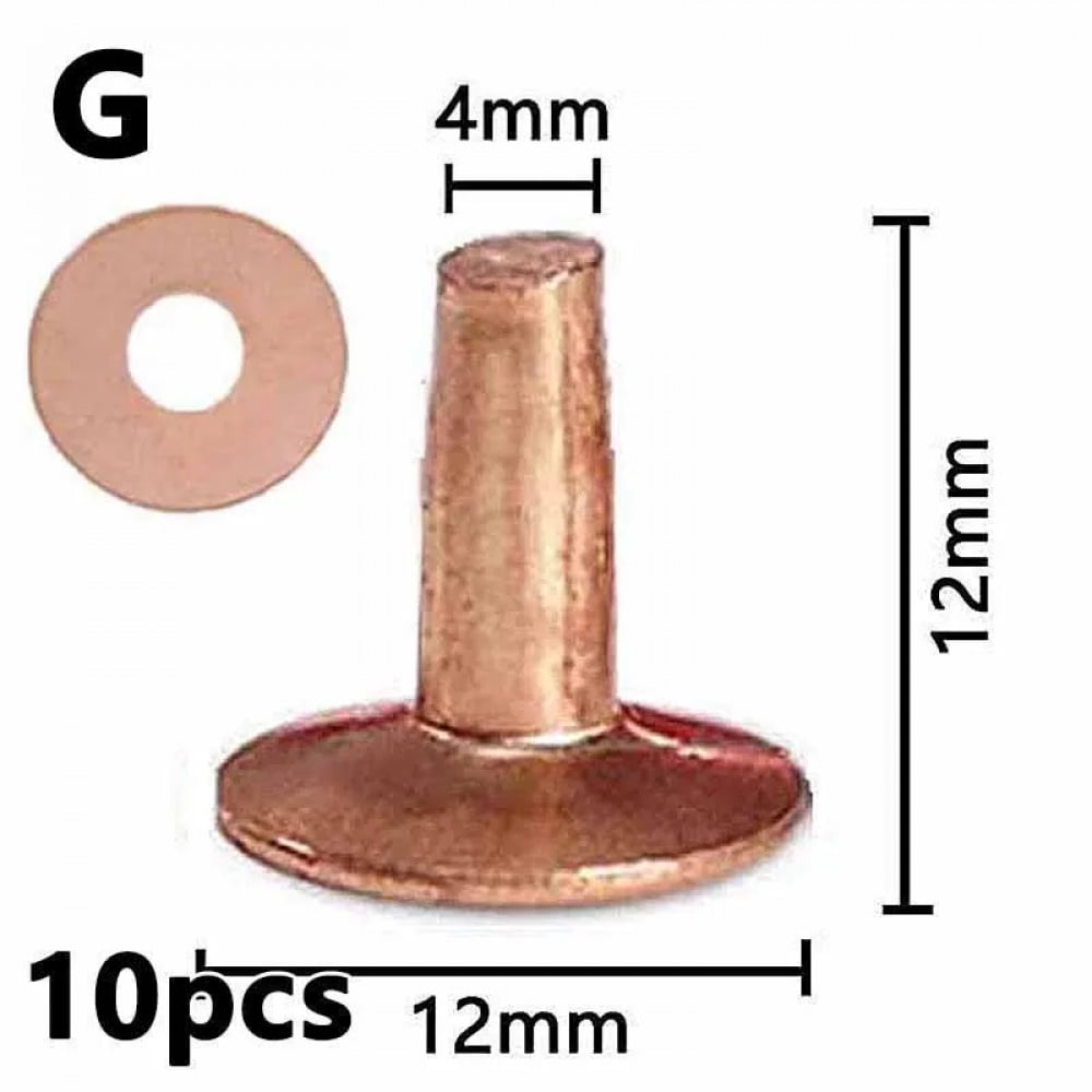 10Pcs Copper Rivets Solid Brass Riveting Nail Studs For Clothes Belts ...