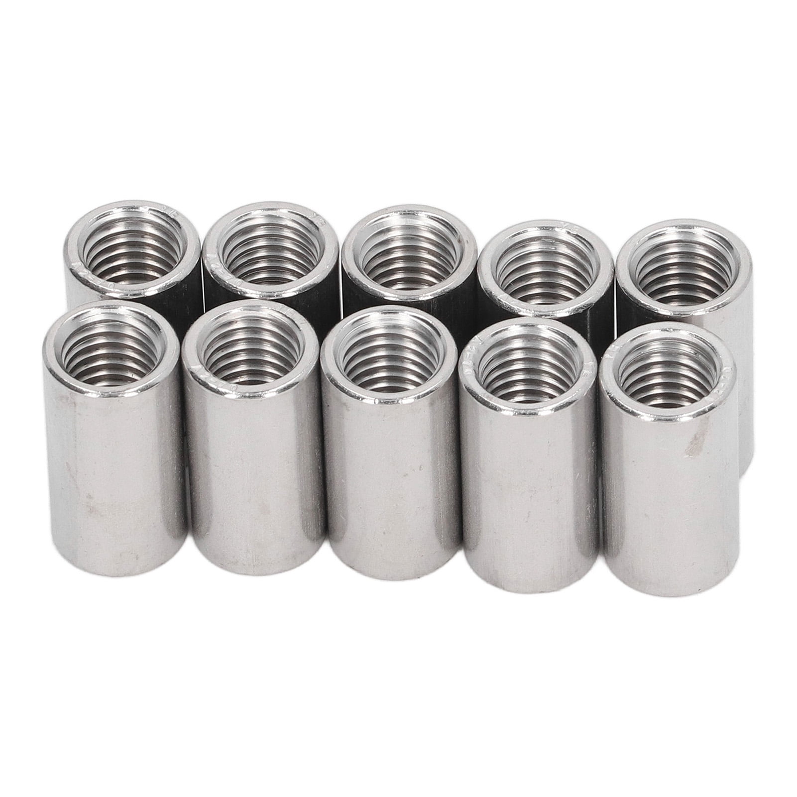 10Pcs Coupling Nut Round M12 Stainless Steel Rod Connector Nut Female ...