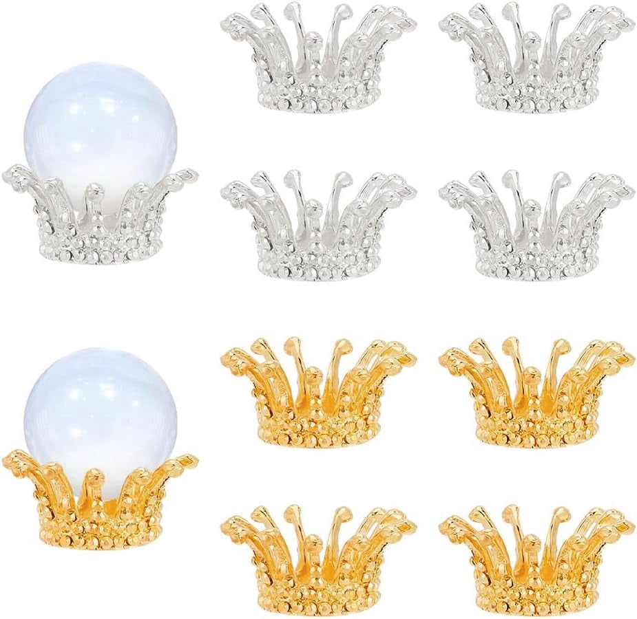 10Pcs Crystal Ball Stand Golden and Silver Crystal Sphere Stand 1.5" in ...