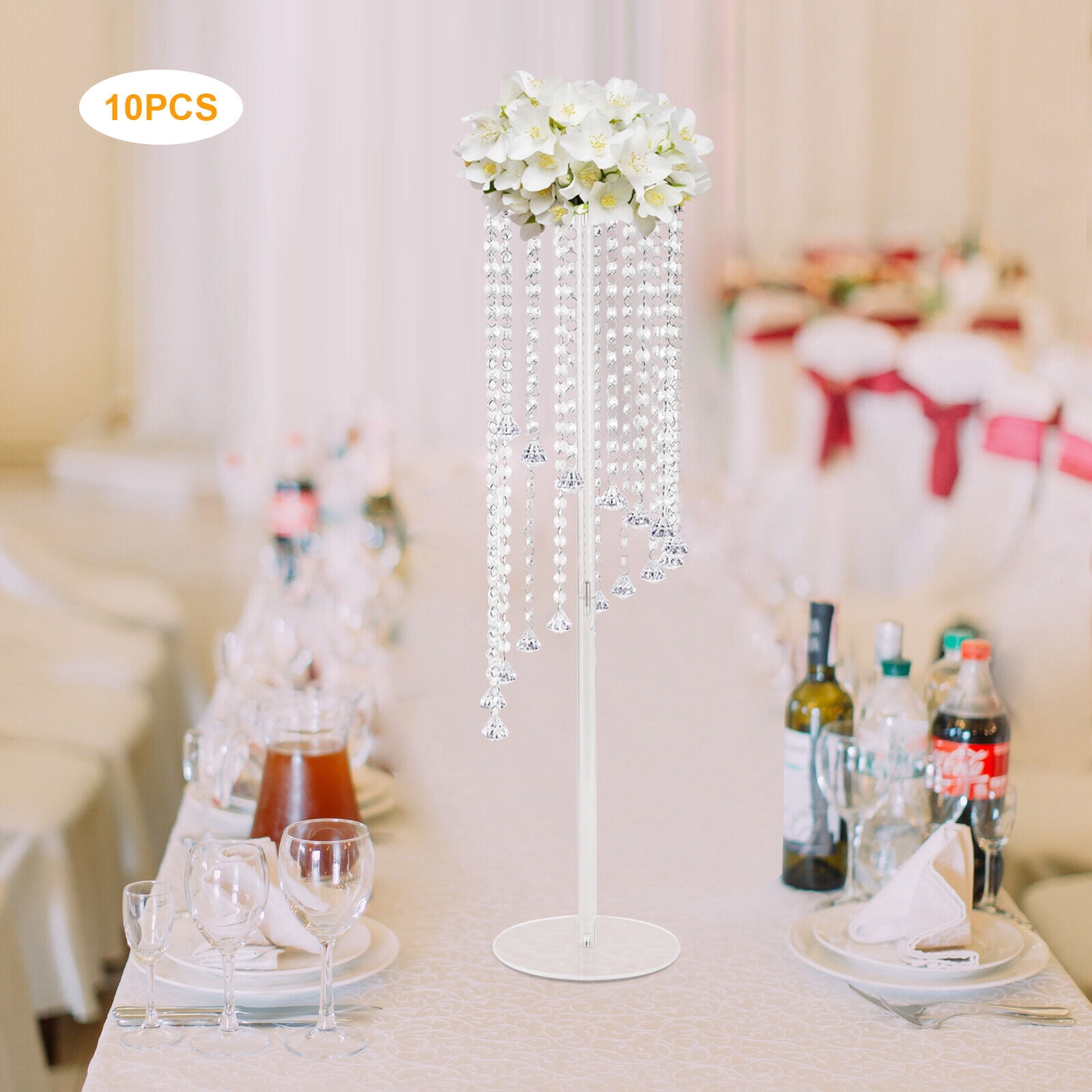 10Pcs Crystal Flower Stand Wedding Centerpieces for Tables 80cm Tall ...
